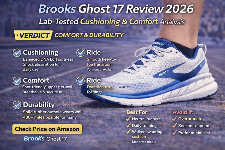 Brooks Ghost 17 Review 2026: Comfort & Cushion Tested – StrideAuthority